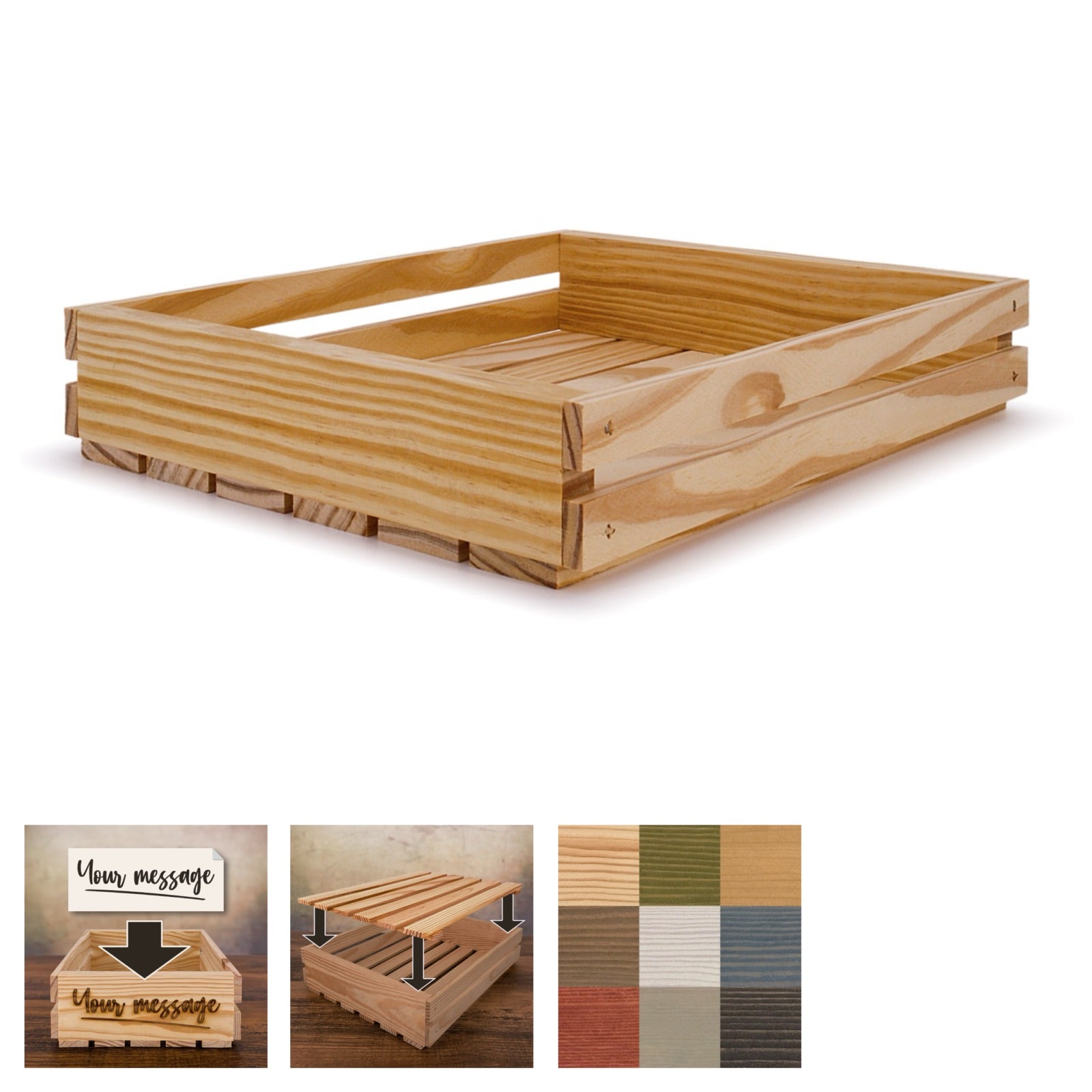 14x12x2.5" Small Wooden Crates - Open Slat, Handcrafted – Carpenter Core